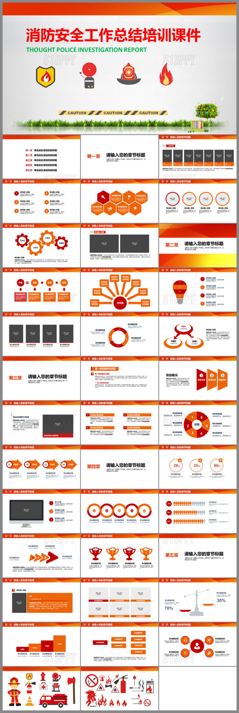 消防安全工作总结培训课件ppt 515PPT